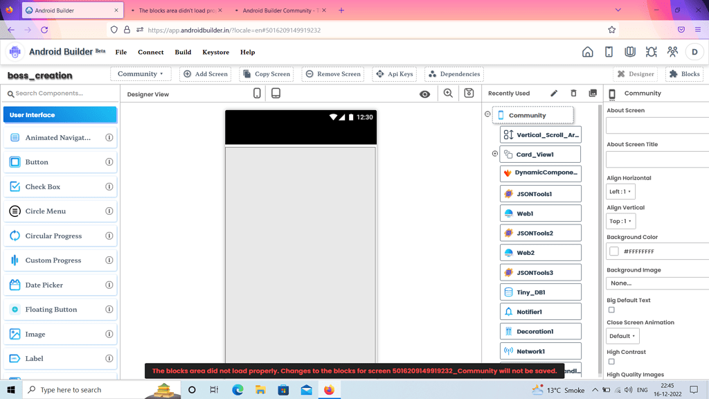 Blocks aia didn't load properly - Discussion - Android Builder Community