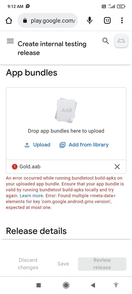 How to solve this error .abb uploading problem in play store - Discussion - Android Builder ...