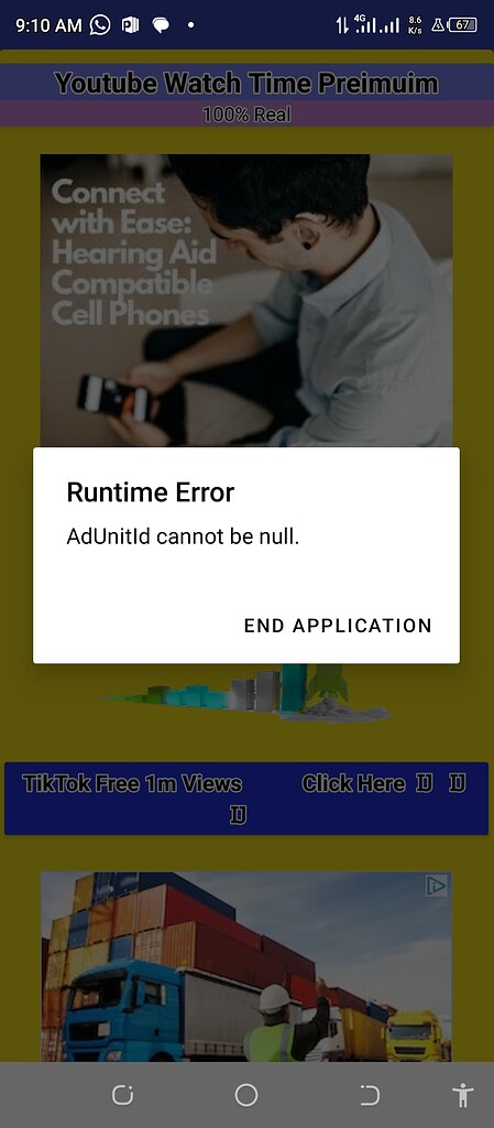 How to load admob ad unit I'd from text box - Discussion - Android Builder Community