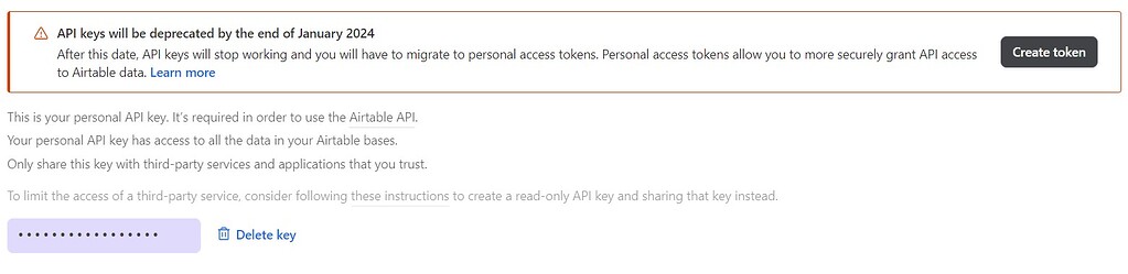 Airtable official update. Auto delete api key - Discussion - Android ...